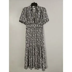 Max Studio | Dresses | Max Studio Floral Short Sleeve Tiered Maxi Dress ...